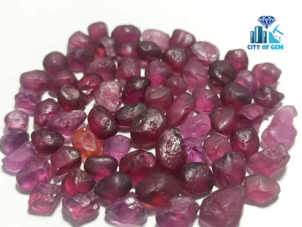 Facet Grade Natural Pink and Red Garnet Alluvial Rough Collection from ...