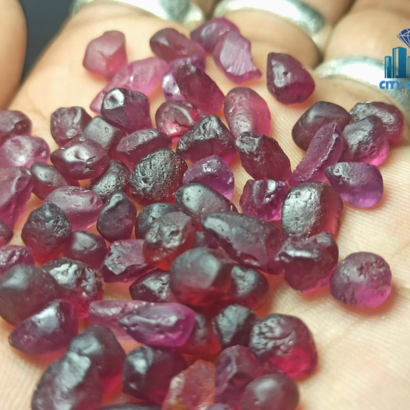 Facet Grade Natural Pink and Red Garnet Alluvial Rough Collection from ...