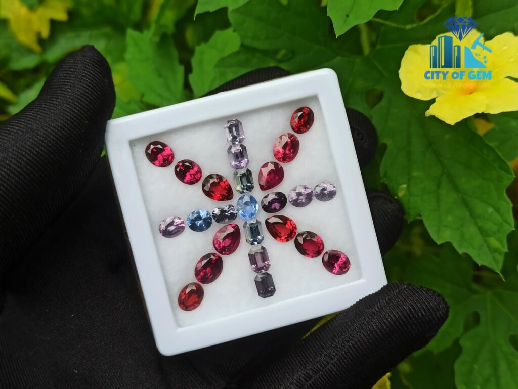 Ceylon Natural Blue Sapphire, Spinel and Garnet Faceted Stone Collection