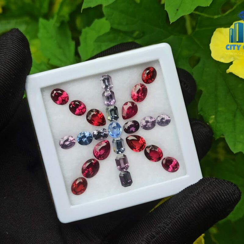 Ceylon Natural Blue Sapphire, Spinel and Garnet Faceted Stone Collection