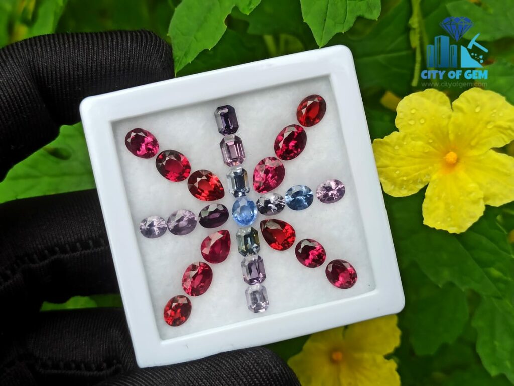 Ceylon Natural Blue Sapphire, Spinel and Garnet Faceted Stone Collection