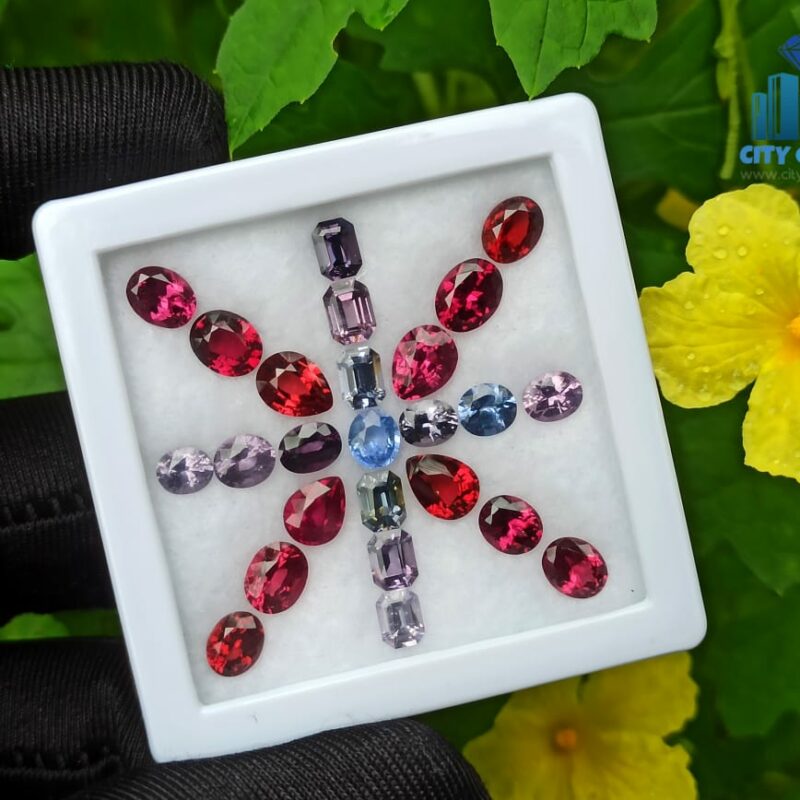 Ceylon Natural Blue Sapphire, Spinel and Garnet Faceted Stone Collection