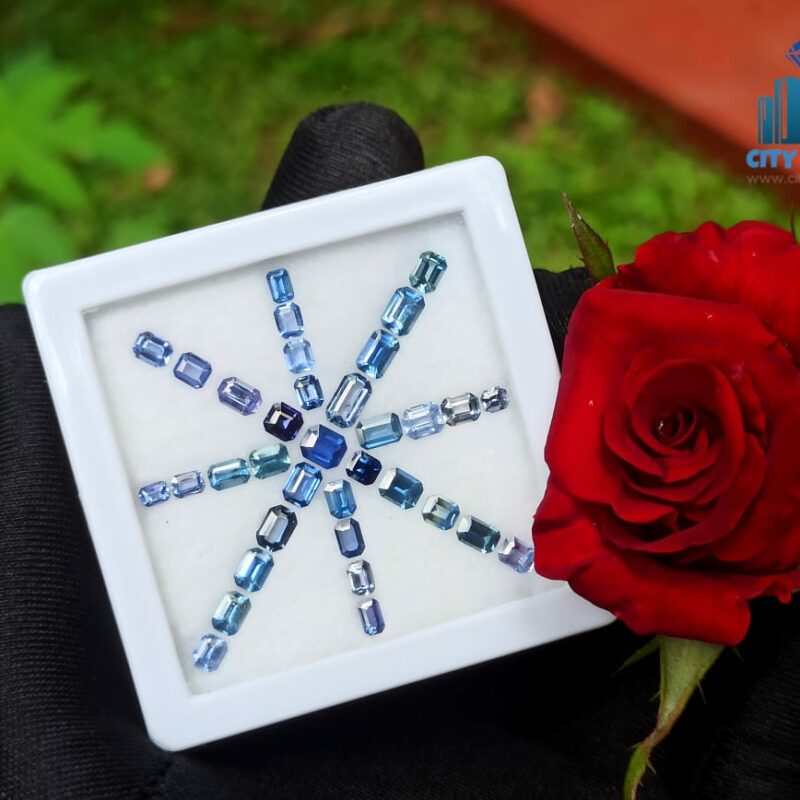 Ceylon Blue Sapphire Octagon Shape Faceted Stone Collection