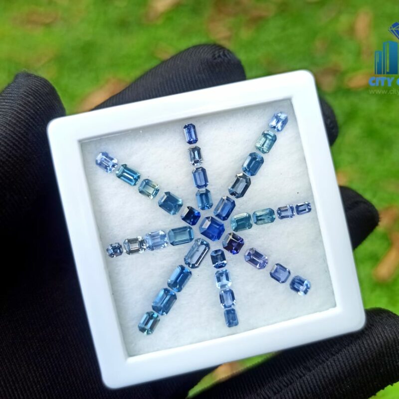 Ceylon Blue Sapphire Octagon Shape Faceted Stone Collection