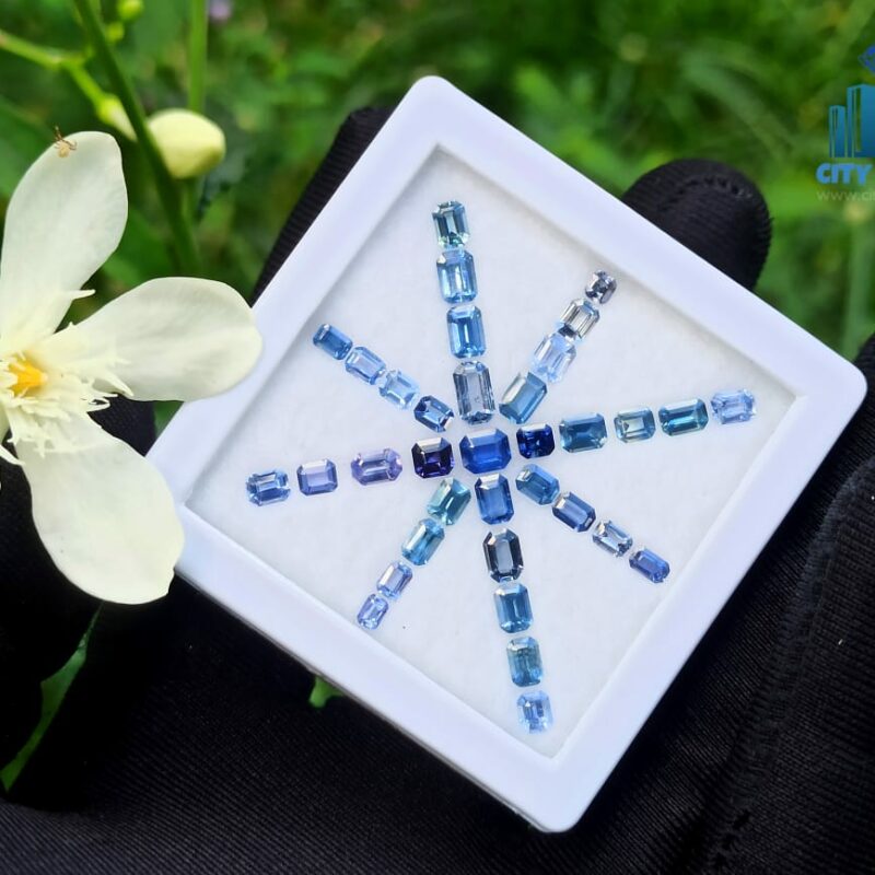 Ceylon Blue Sapphire Octagon Shape Faceted Stone Collection