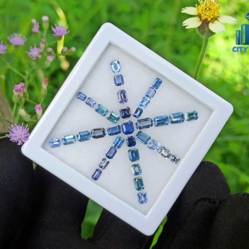 Ceylon Blue Sapphire Octagon Shape Faceted Stone Collection
