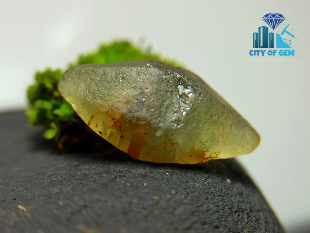 Rare Natural Green Sapphire Doubly Terminated Crystal from Ceylon