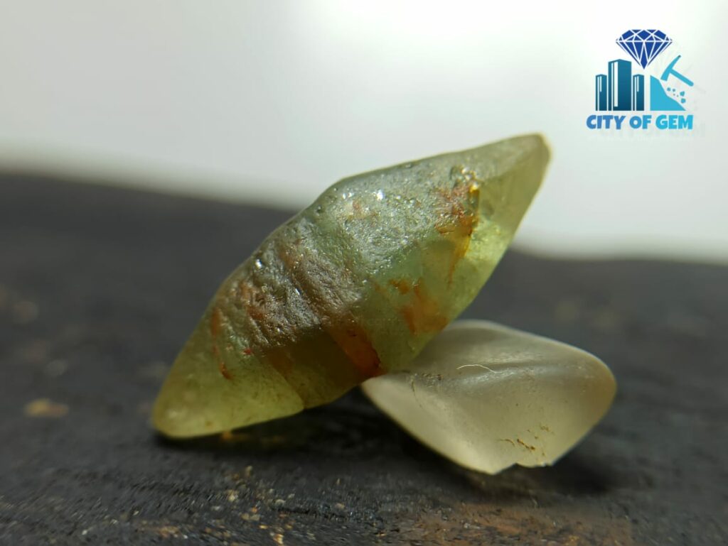 Rare Natural Green Sapphire Doubly Terminated Crystal from Ceylon