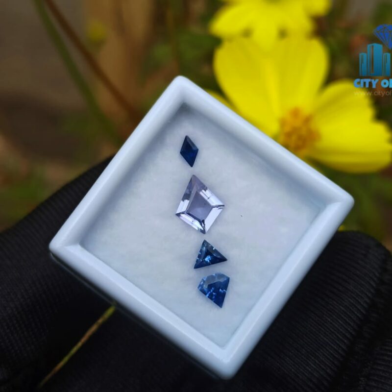 Ceylon Violet sapphire & Blue Sapphires Gemstones for Jewelry Design
