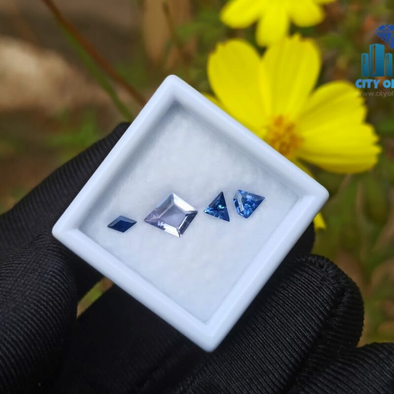 Ceylon Violet sapphire & Blue Sapphires Gemstones for Jewelry Design