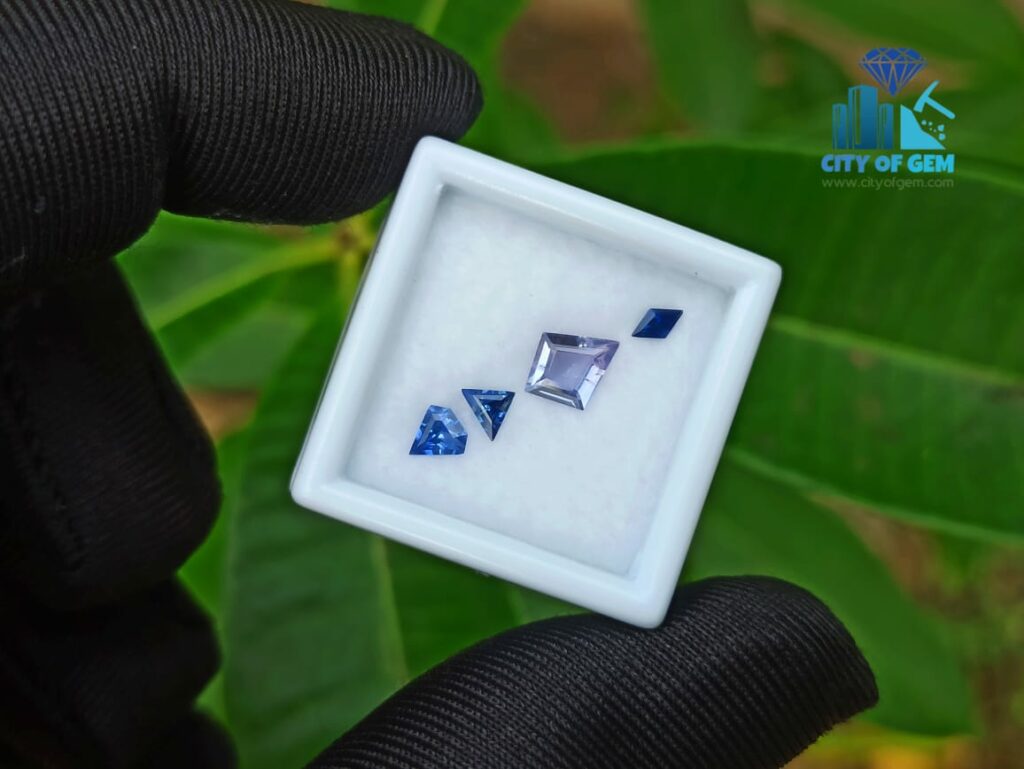 Ceylon Violet sapphire & Blue Sapphires Gemstones for Jewelry Design
