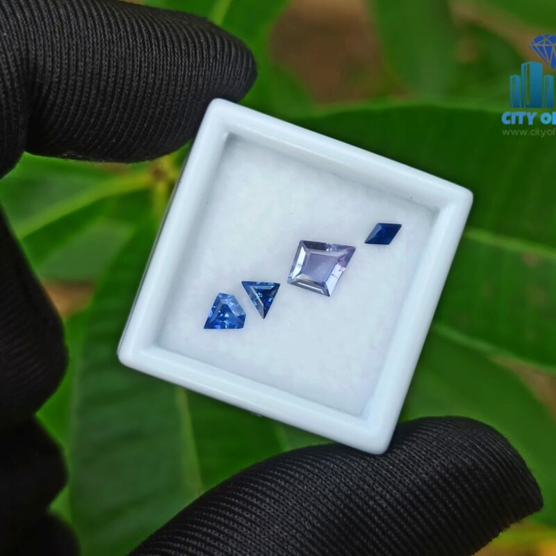 Ceylon Violet sapphire & Blue Sapphires Gemstones for Jewelry Design