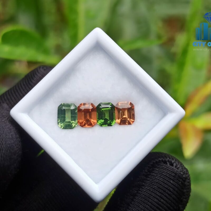 Natural Green Zircon & Orange Zircon Gemstones for Jewelry Design