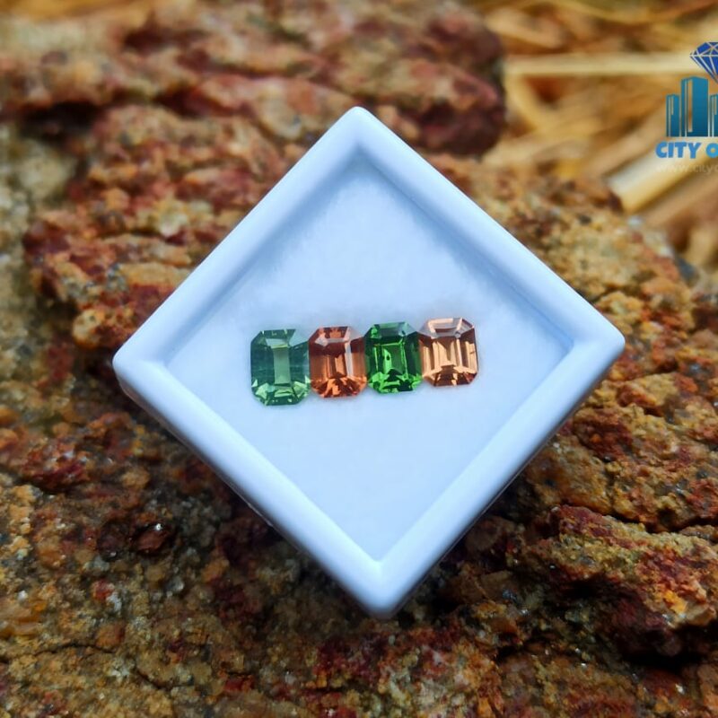 Natural Green Zircon & Orange Zircon Gemstones for Jewelry Design