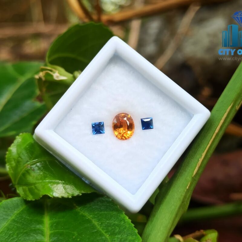 Natural Spessartite Garnet & Ceylon Blue Sapphire Gemstones for Jewelry Design