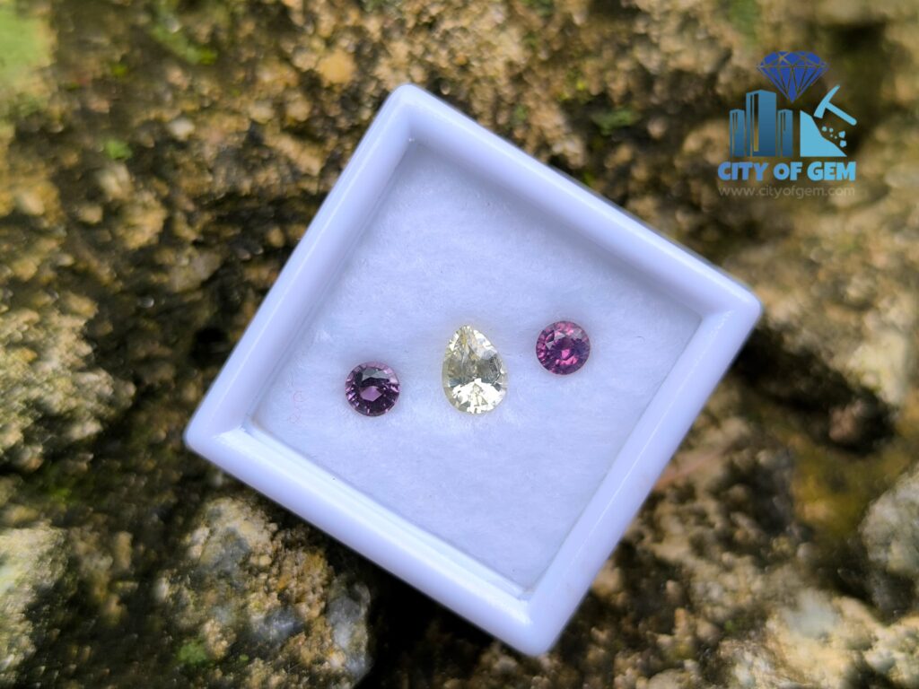Ceylon Natural Yellow Sapphire & Spinel Pair for Jewelry Designs