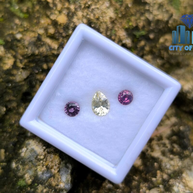 Ceylon Natural Yellow Sapphire & Spinel Pair for Jewelry Designs