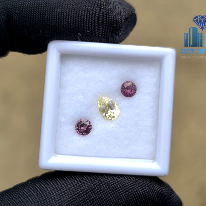 Ceylon Natural Yellow Sapphire & Spinel Pair for Jewelry Designs