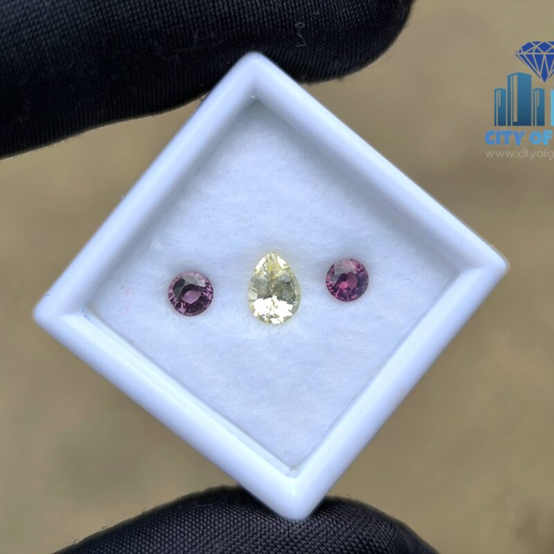 Ceylon Natural Yellow Sapphire & Spinel Pair for Jewelry Designs