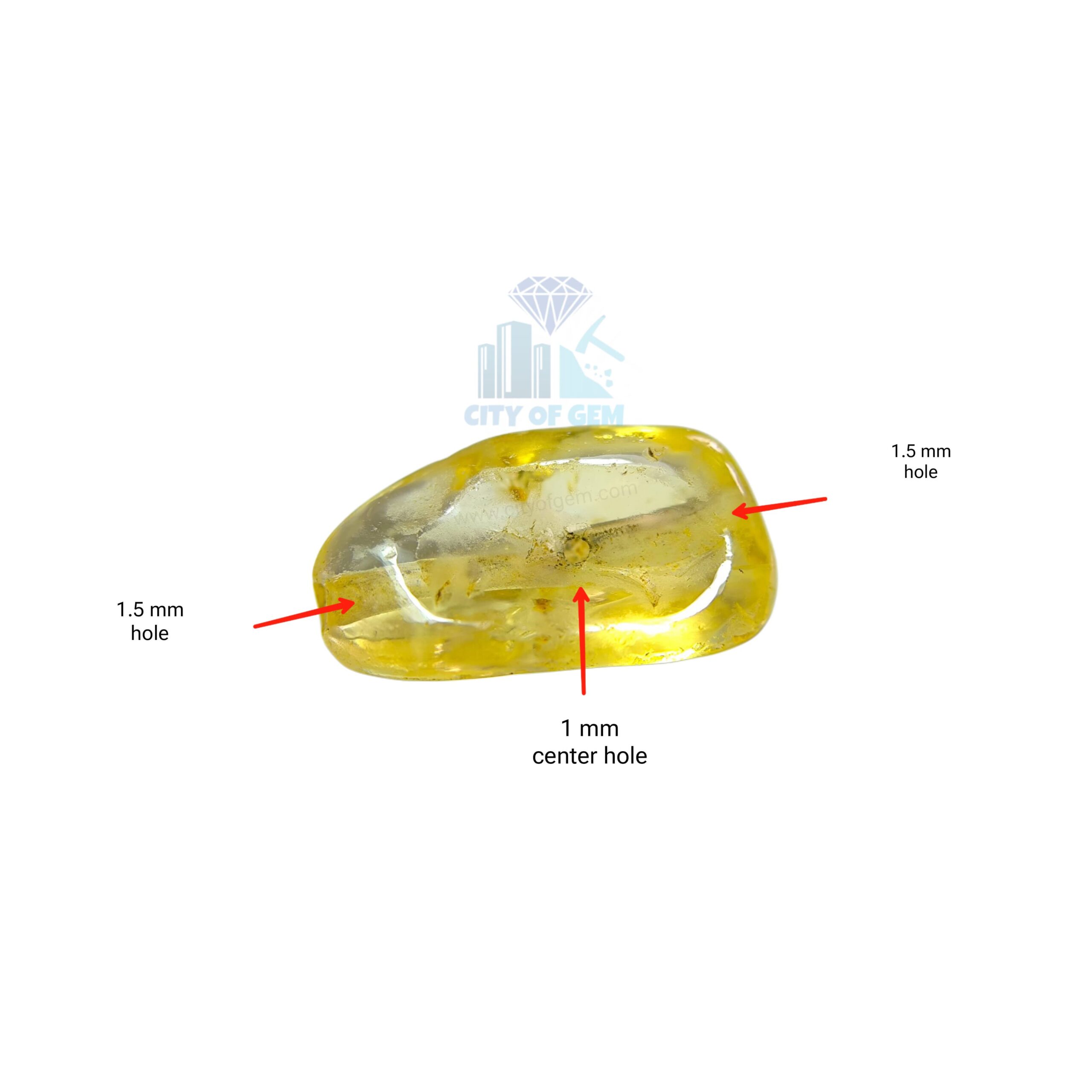 Ancient Natural Yellow Sapphire Mukkaru Bead from Ancient Galpaya Village