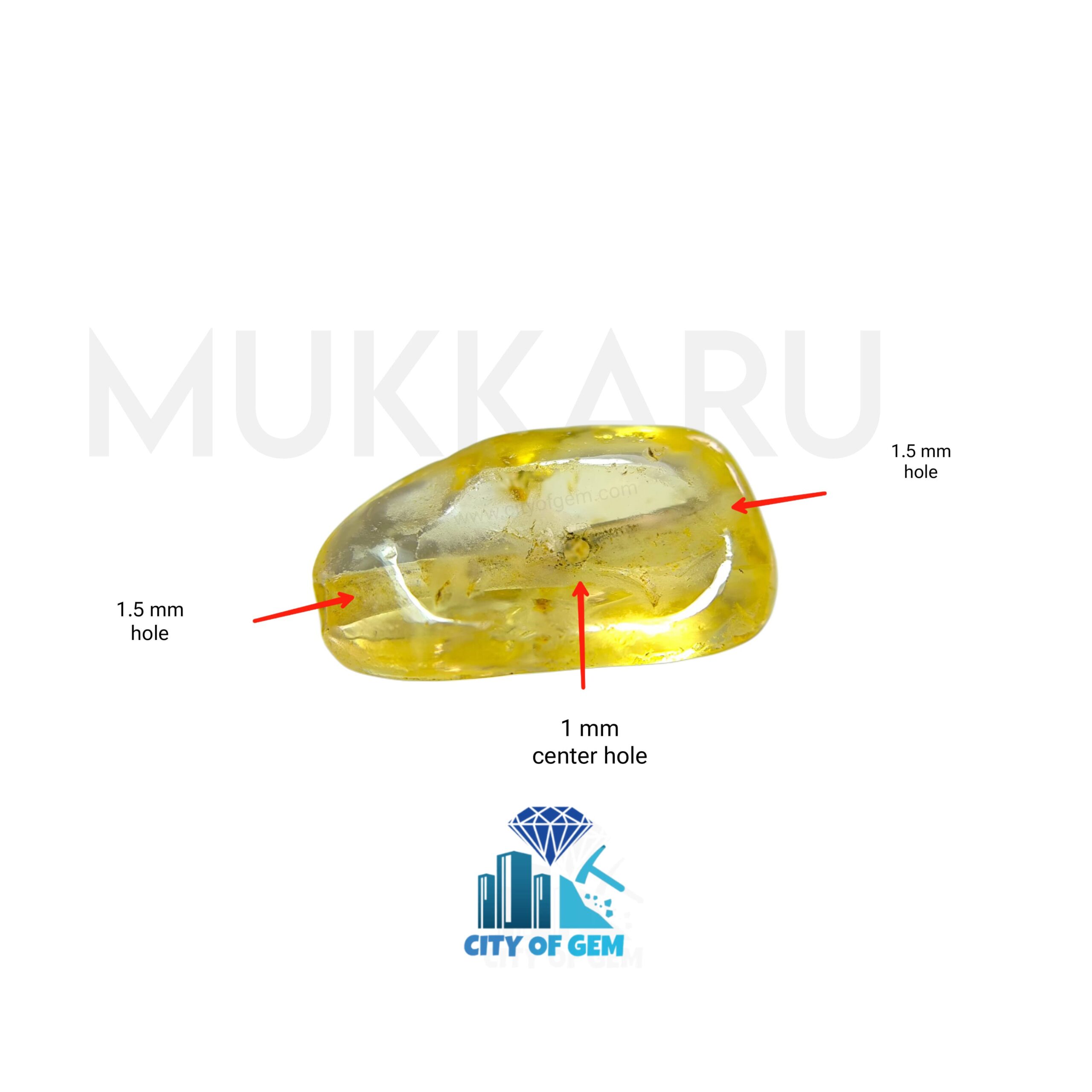 Ancient Natural Yellow Sapphire Mukkaru Bead from Ancient Galpaya Village