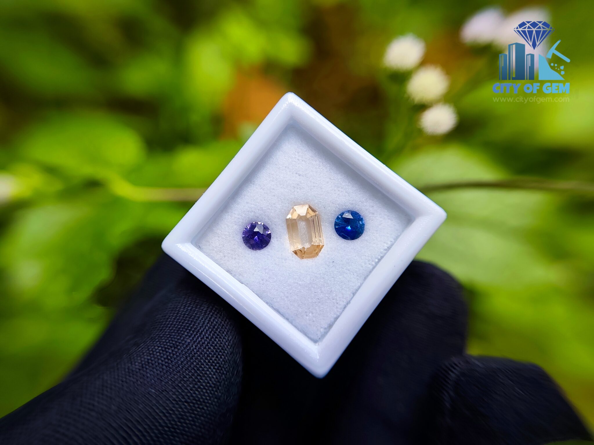Ceylon Natural Sapphire Trio – Peach, Purple & Blue for Jewellery Design