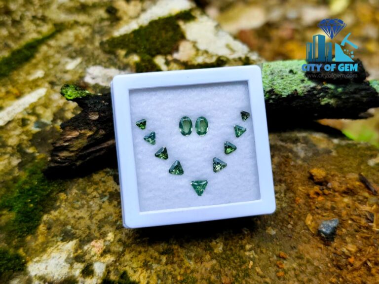 Ceylon Natural Green Zircon Collection for Jewellery Set