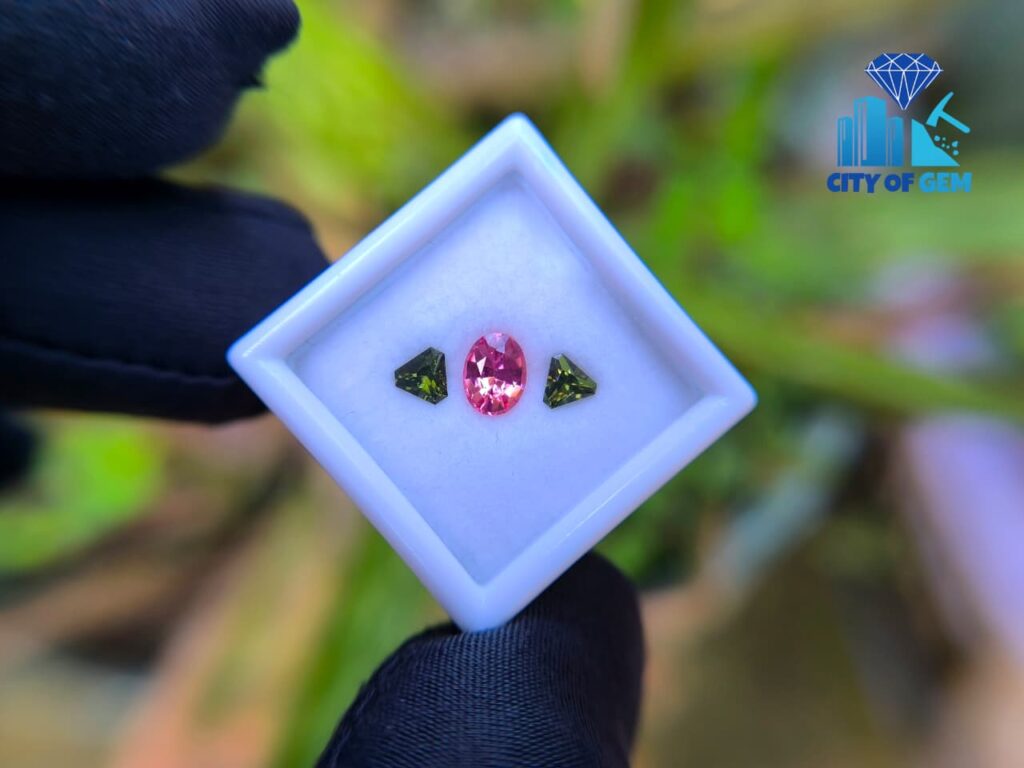 Ceylon Natural Mehenge Color Spinel with Green Zircon Pair for ...