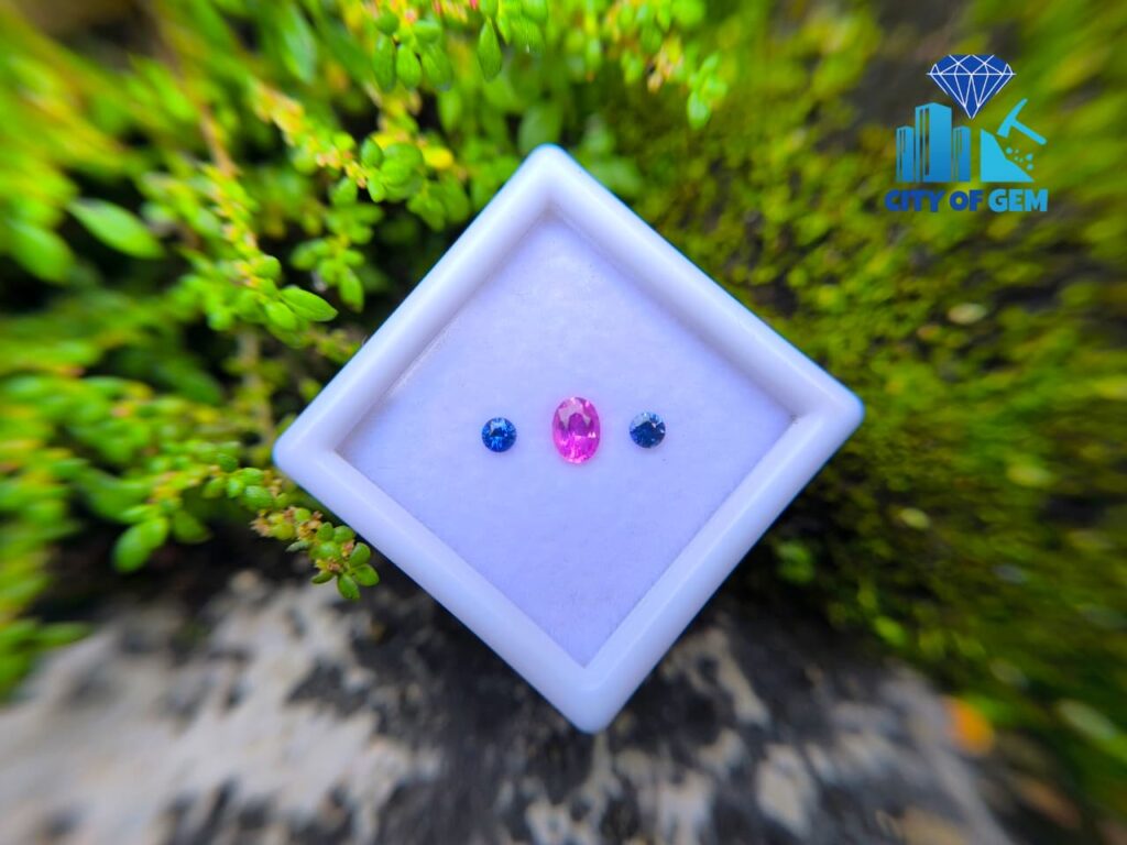 Ceylon Natural Pink Sapphire & Blue Sapphire Pair for Jewelry Designs