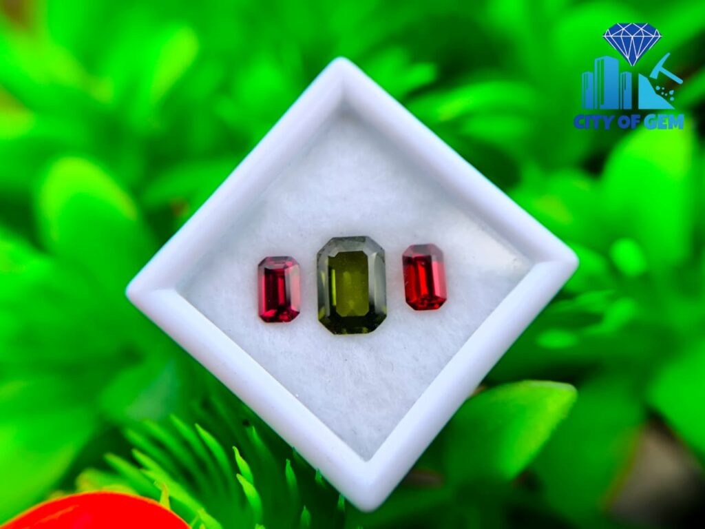 Ceylon Natural Green Zircon & Garnet Pair for Jewelry Designs